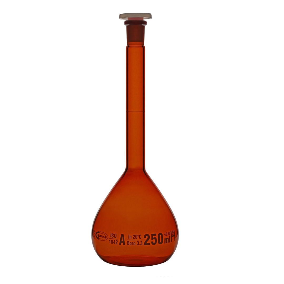 Volumetric Flask, Class A, Amber, Single, ISO 1042 With Batch ...