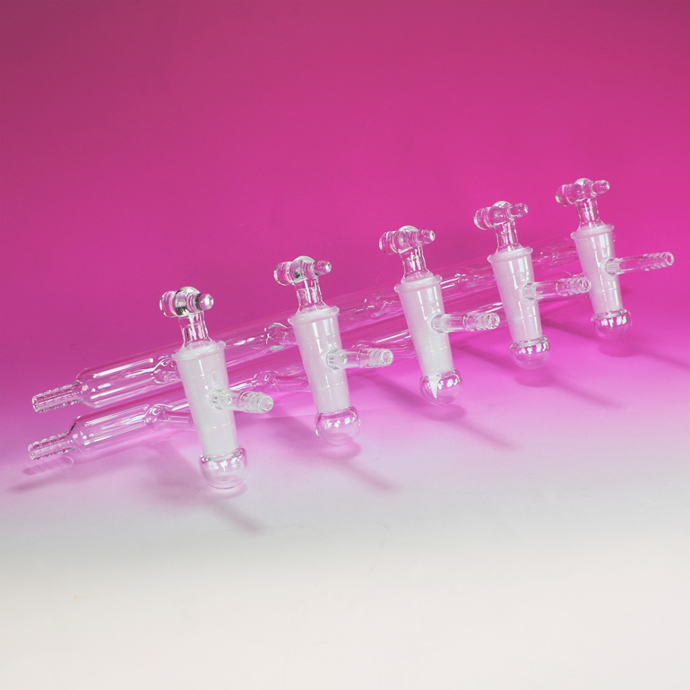 Manifold, Vacuum/Inert Gas, All Glass, No. of Ports 5, Overall Width ...